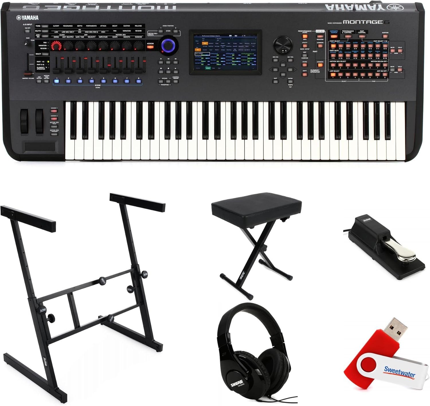 Amazon.com: Yamaha Montage 6 Essential Keyboard Bundle : Musical ...