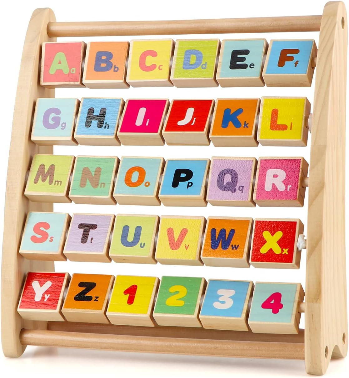 Amazon.com: DIPALENT Alphabet Abacus for Toddlers, Wooden ABC-123 ...