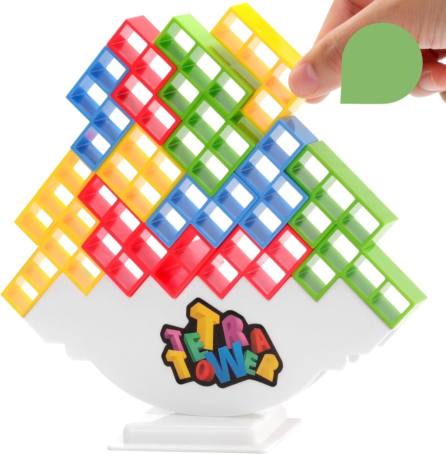 Amazon.com: Kiapeak 48 Pcs Tetra Tower Stacking Blocks Balance Game ...