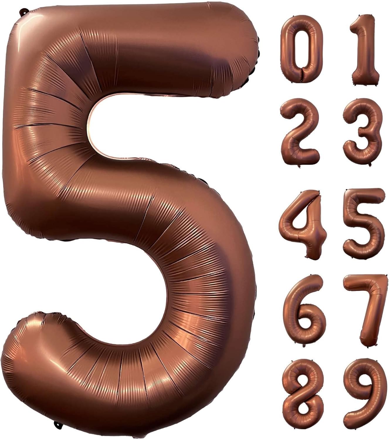 Amazon.com: 40 Inch Coffee Brown Number 5 Balloon Large Size Jumbo ...