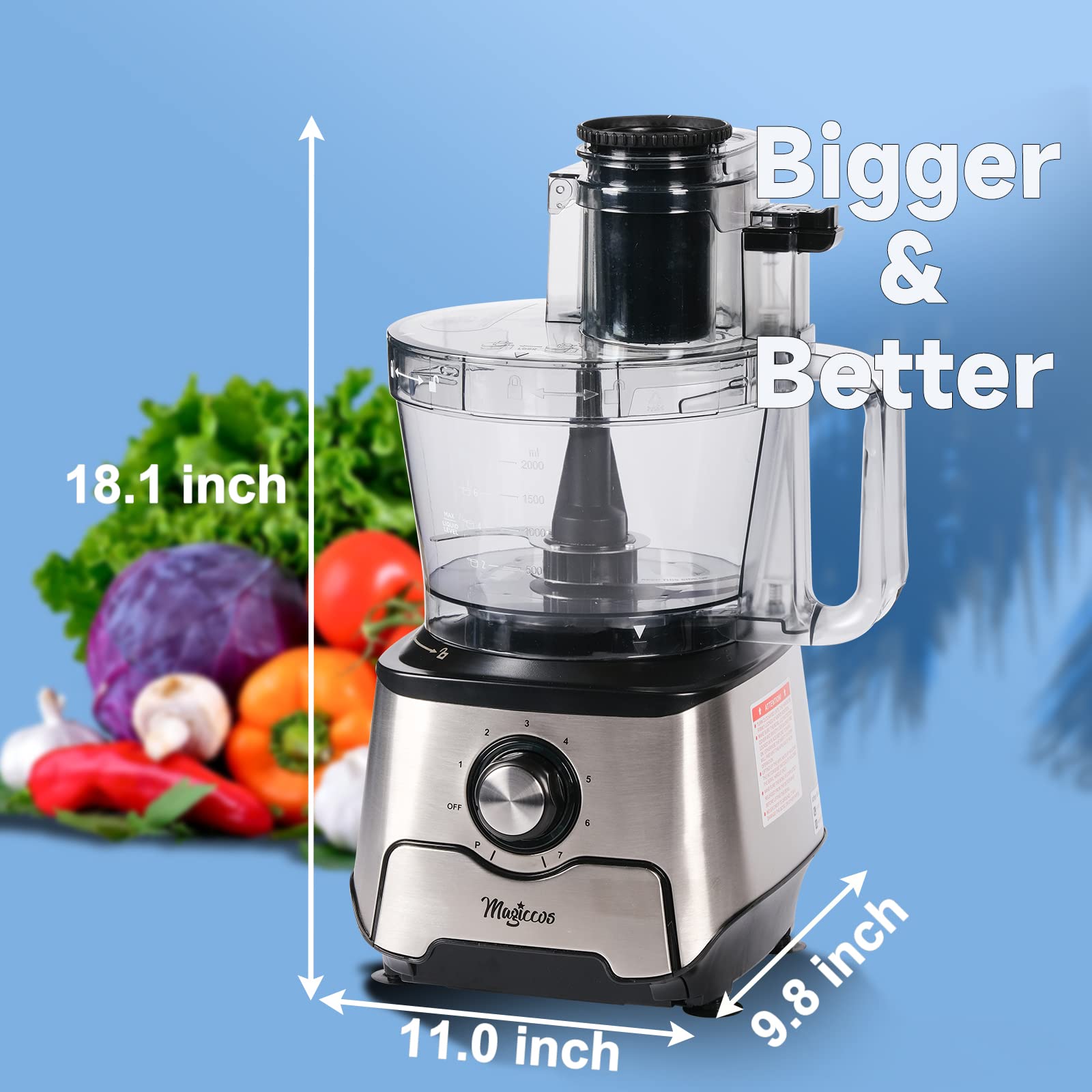 Magiccos 14-Cup French-Fry-Cutter Storage-Drawer Food-Processors ...