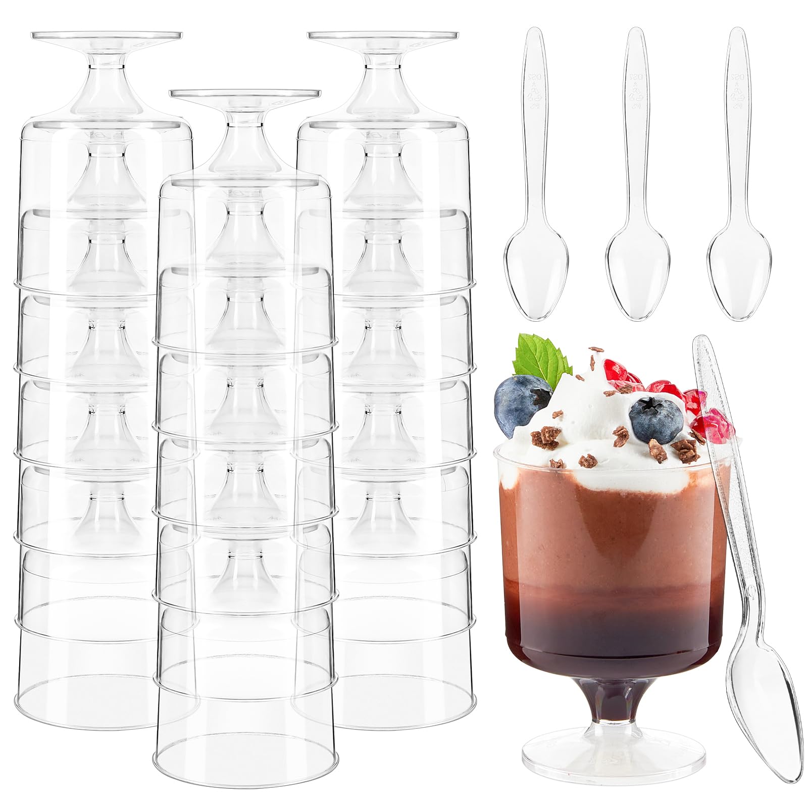 Amazon.com | Kucoele 40 Pack 5 OZ Mini Dessert Cups with Spoons ...