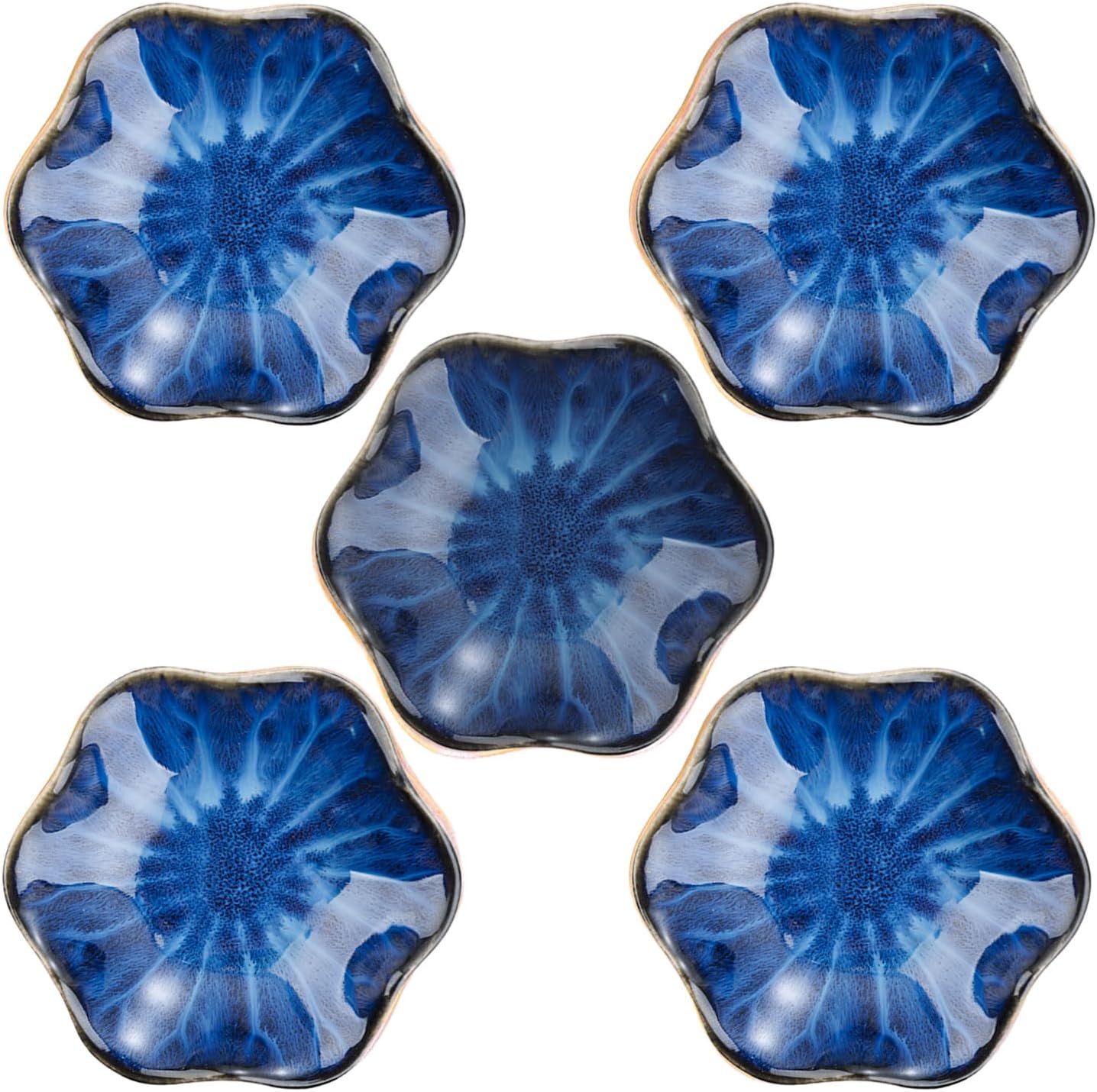 Amazon.com | VanEnjoy Blue Flower Plates Ceramic Floral Dishes Small ...