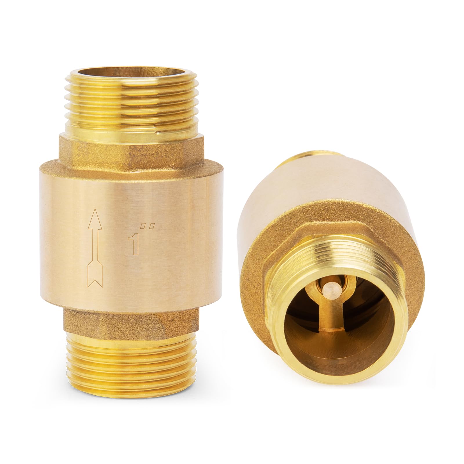 Snapklik.com : ChillWaves Brass In-Line Spring Check Valve DN25 1" Male ...