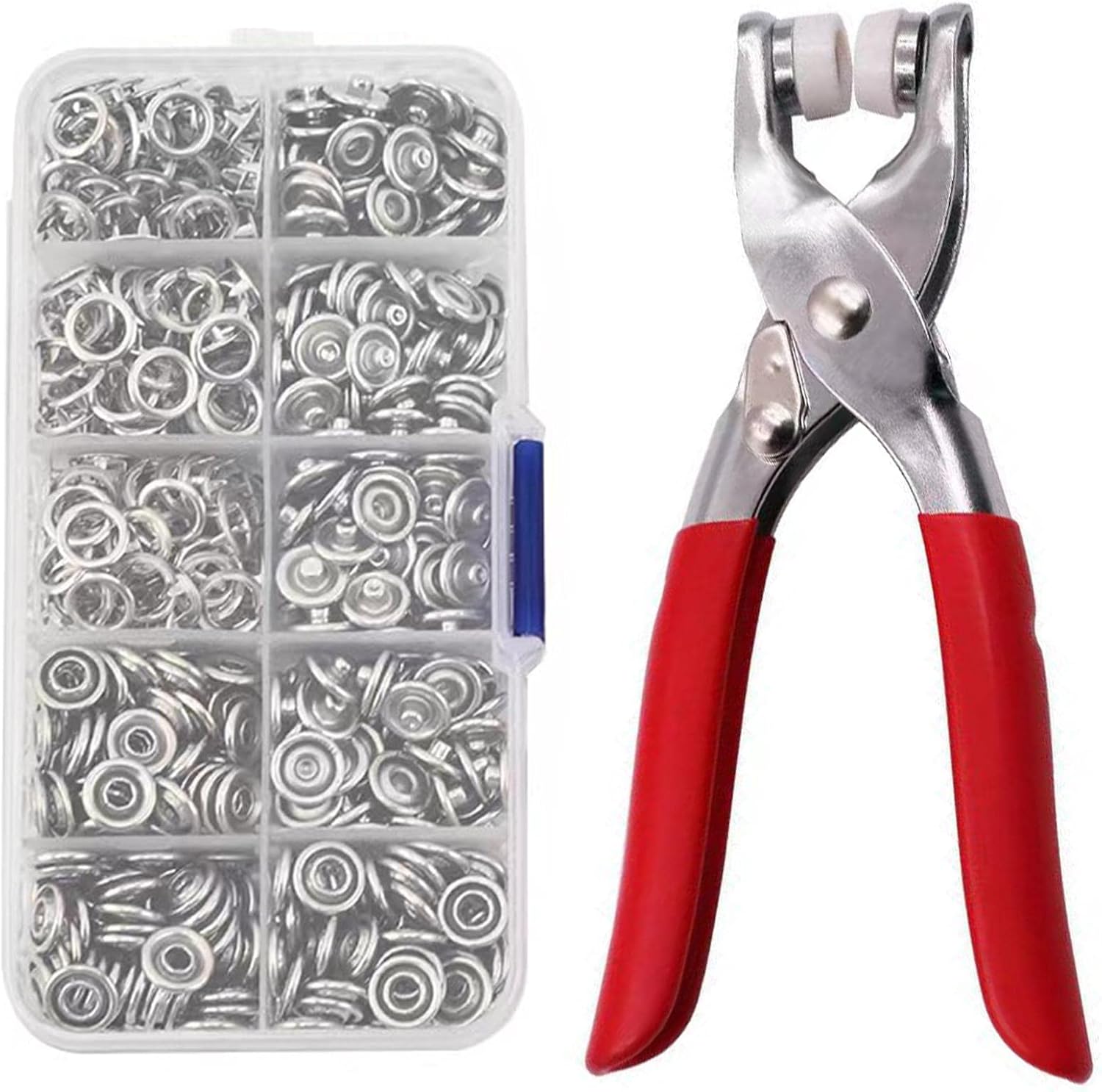 ALEOHALTER Snap Button Fastener Kit,100 Sets Metal Snaps Buttons,9.5mm ...