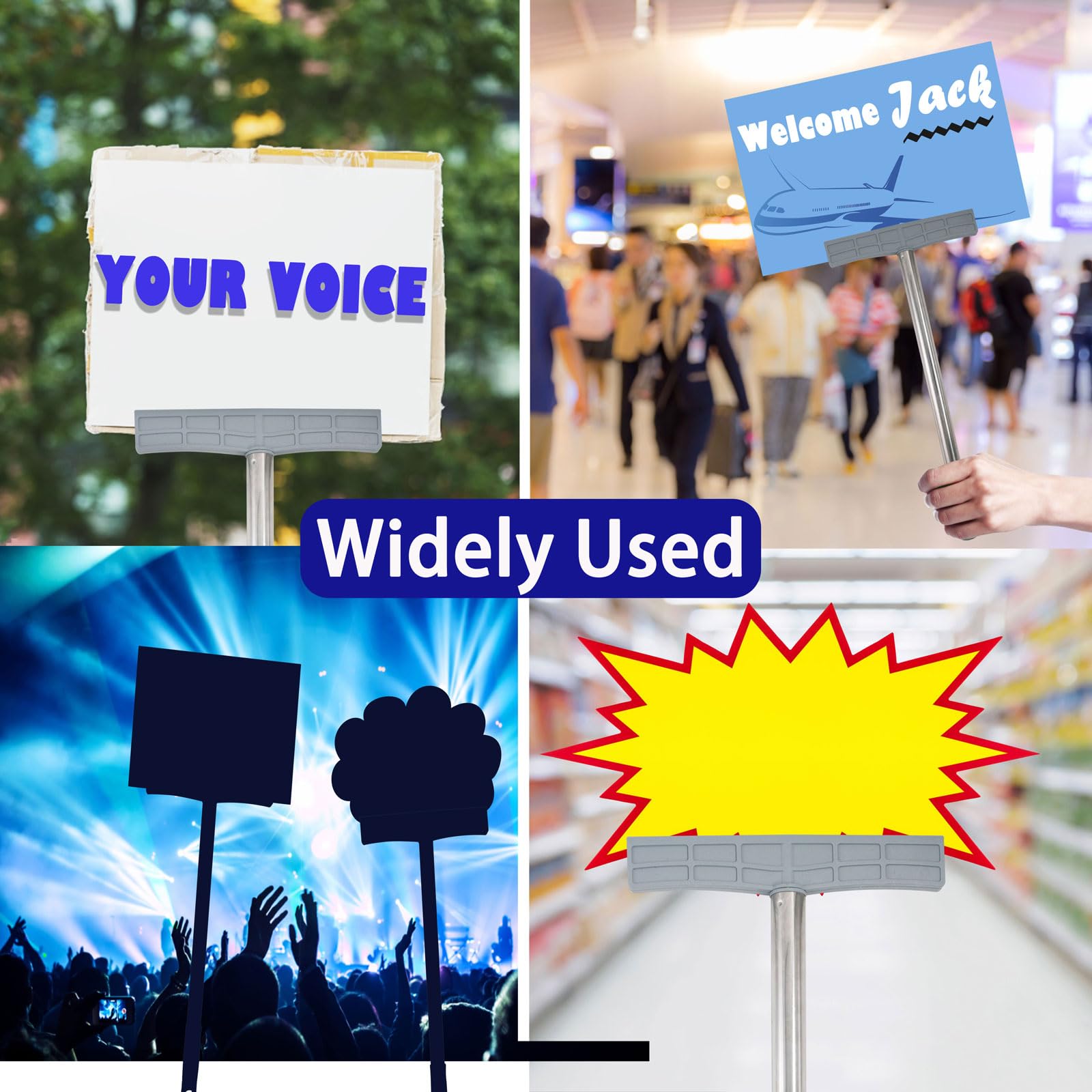 Snapklik.com : Stainless Steel Handheld Sign Holder, Professional ...