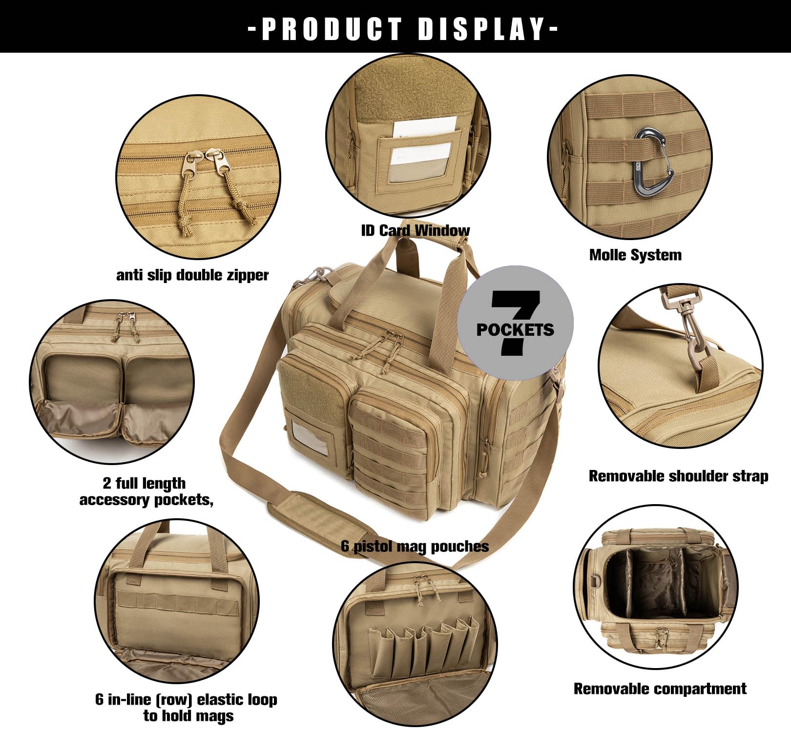 Snapklik.com : Gun Range Bag For Handguns And Ammo Tactical Pistol Case ...
