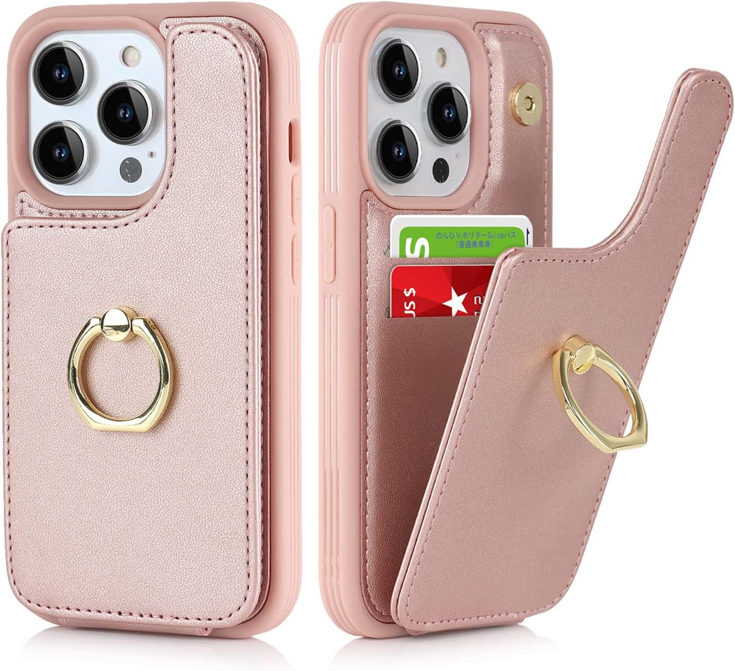 Amazon.com: Lipvina for iPhone 14 Pro Case with Card Holder,Credit Card ...