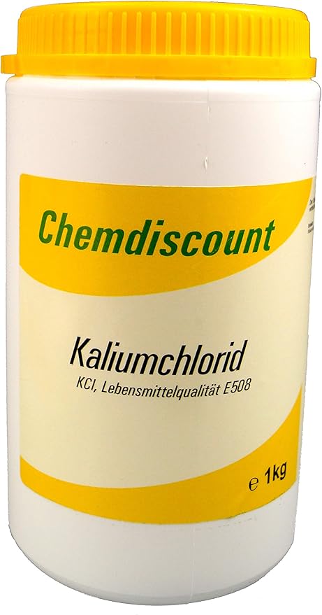 Chemdiscount 1kg Kaliumchlorid in Lebensmittelqualität E508, luftdicht ...