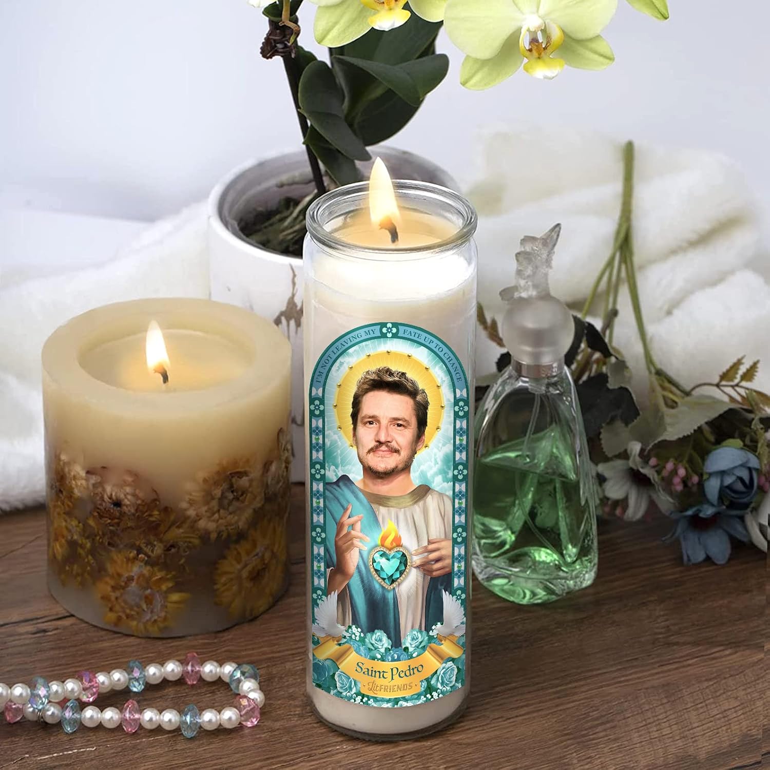 Vela de oración de celebridades de San Pedro Pascal sin perfume, votiva ...