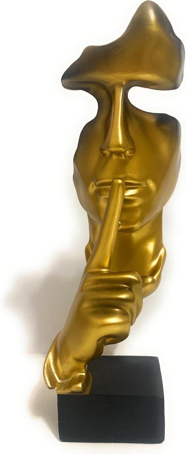 Amazon.com: YUISJO World Thinker Statue Silence is Gold, Men Statue ...