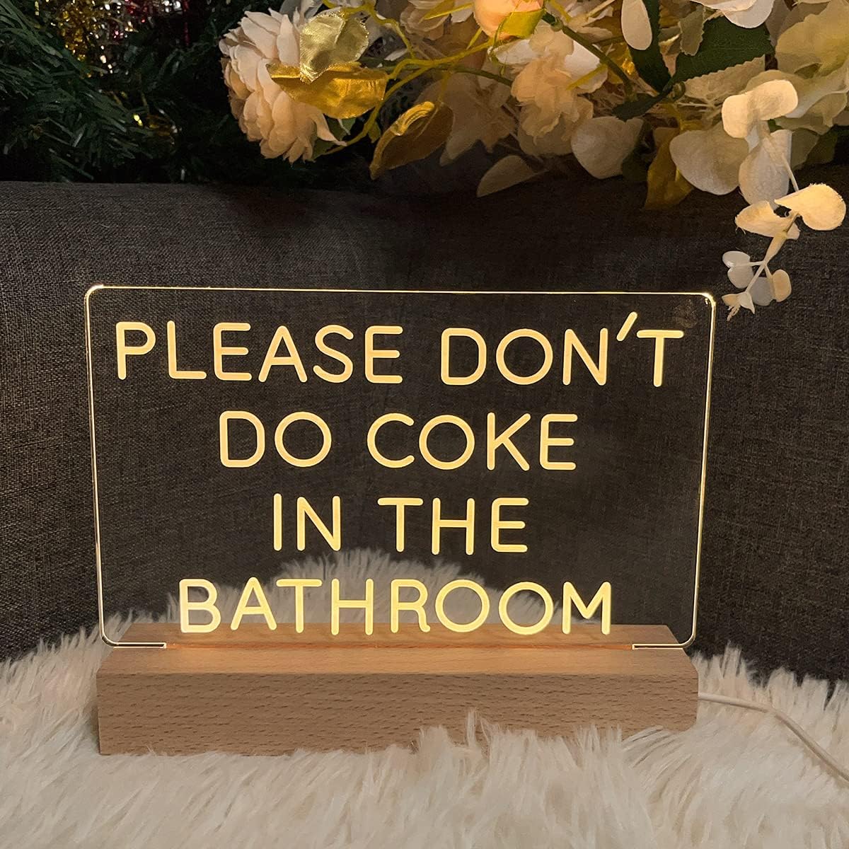 Amazon.com : Please Don't Do Coke in The Bathroom Neon Sign for Wall ...