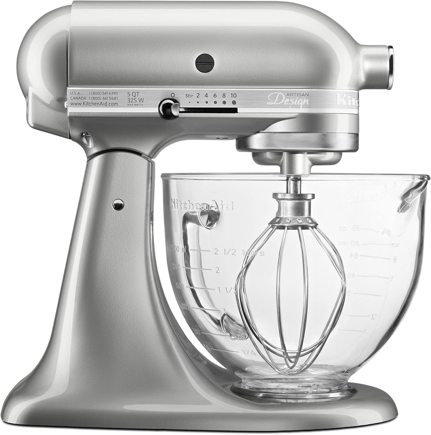 Amazon.com: KitchenAid KSM155GBSR 5-Qt. Artisan Design Series with ...