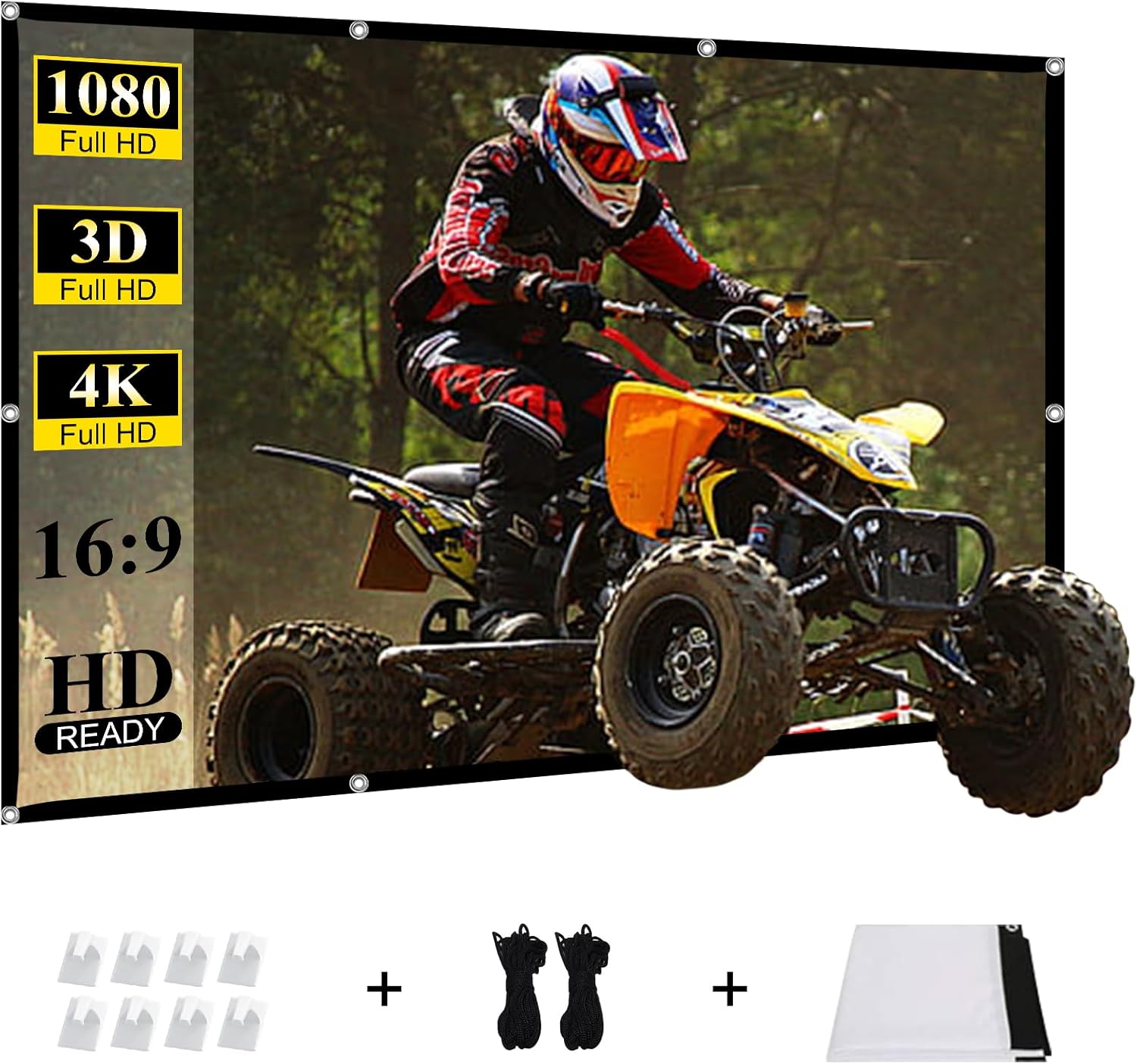 Amazon.com: 100 inch Outdoor Movie Projector Screen Portable : Foldable ...