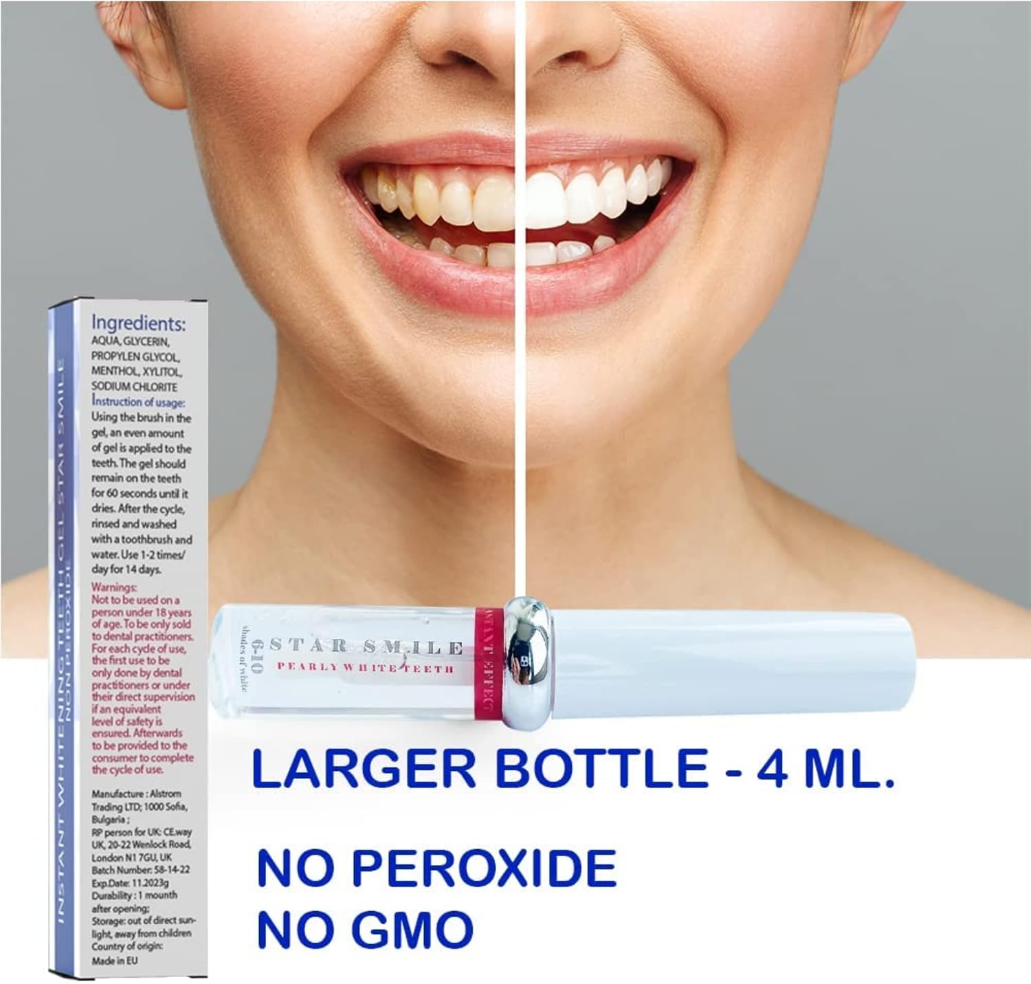Star Smile Teeth Whitening Gel – 5 Pack per 4ml Gel Pens Tooth ...