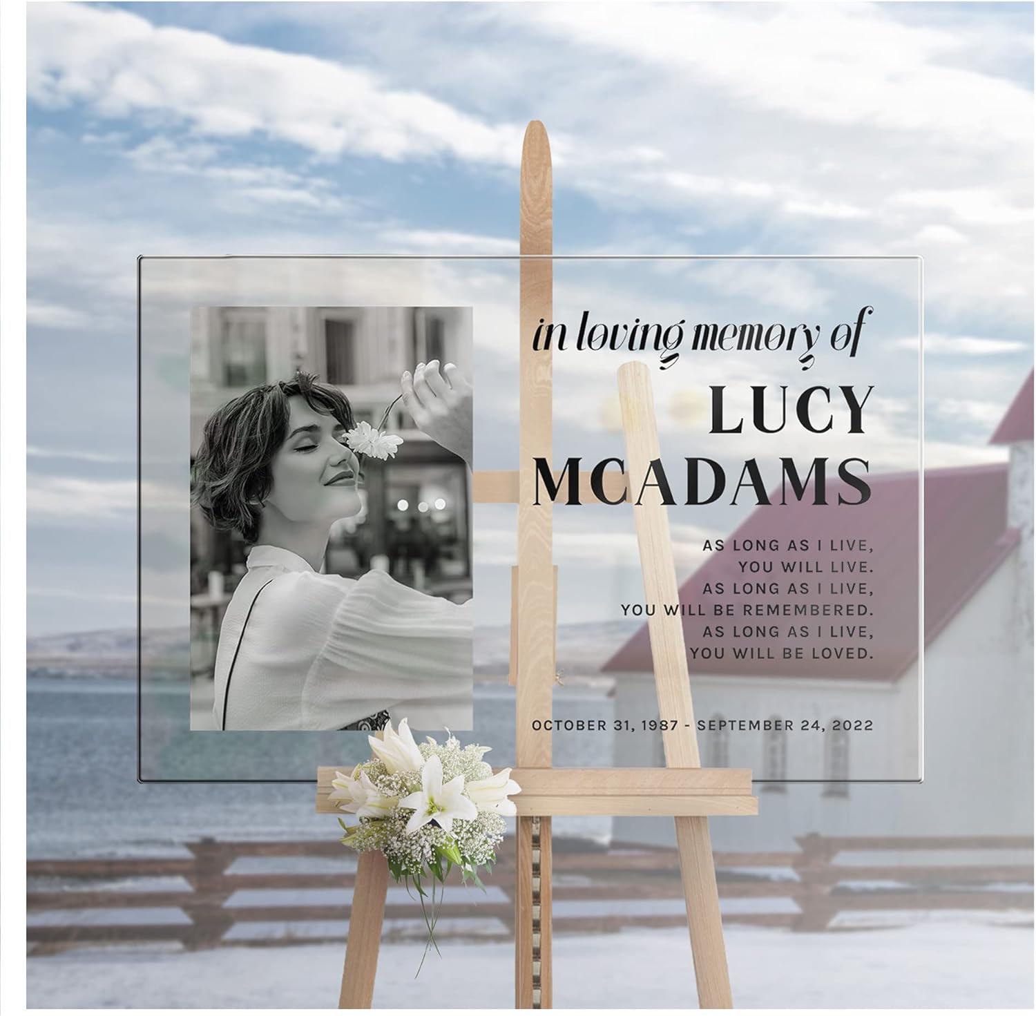 Amazon.com: Personalized In Loving Memory Funeral Sign With Photo ...