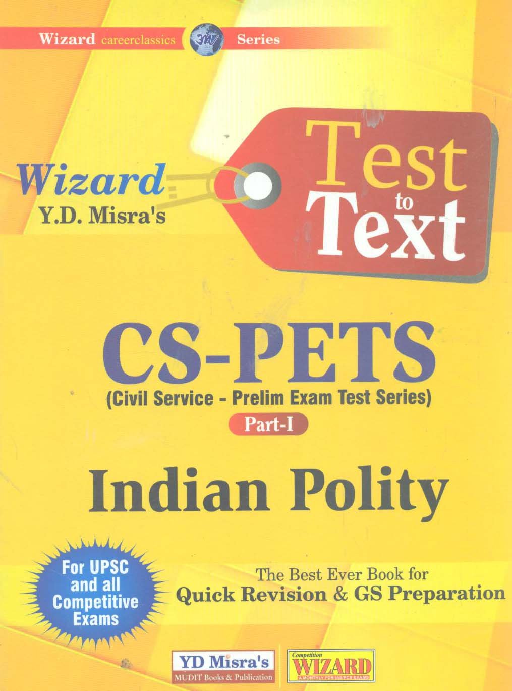 Buy Wizard Test to Text CS-PETS Indian Polity Part-I Book Online at Low ...