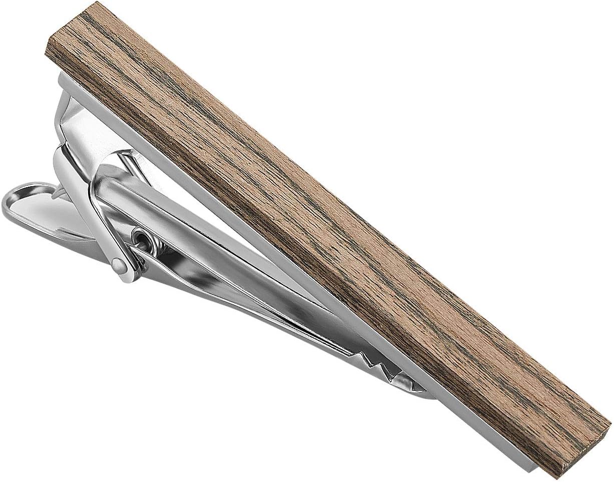 Amazon.com: Merit Ocean Smart Men's Wood Tie Clip Natural Tie Bar 2.1 ...