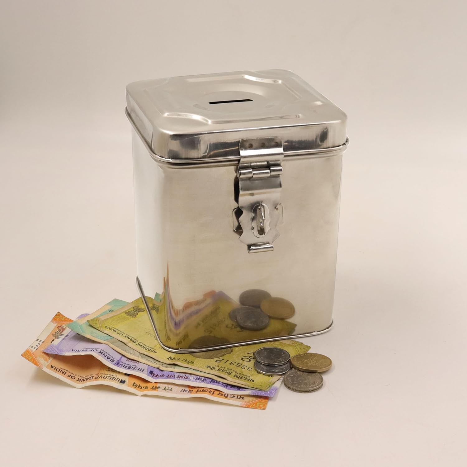 Amazon.com: Spillbox Traditional Handcrafted Stainless Steel Piggy Bank ...