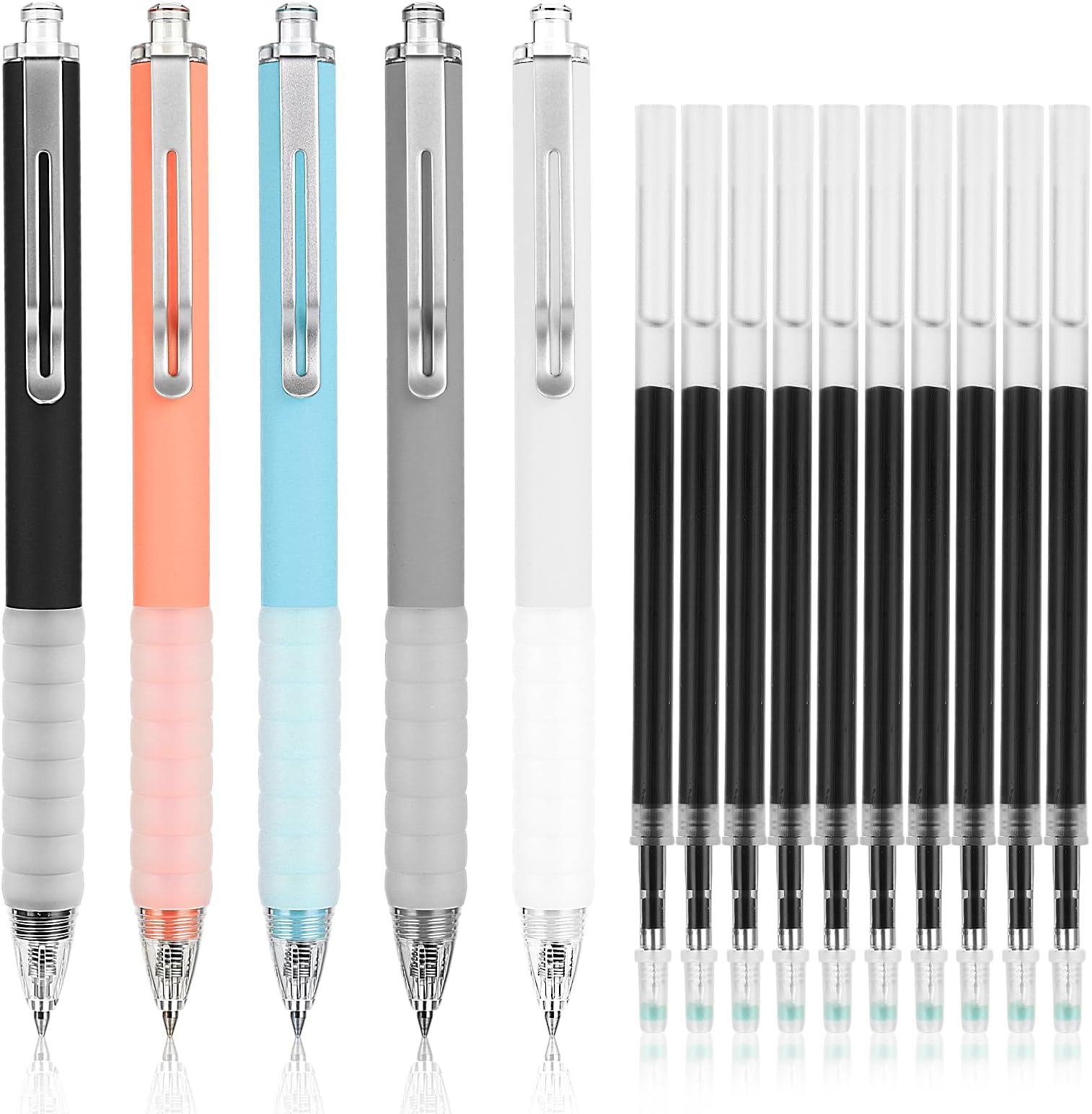 Amazon.com : 5PCS Retractable Ballpoint Pens With 10 Replacement ...