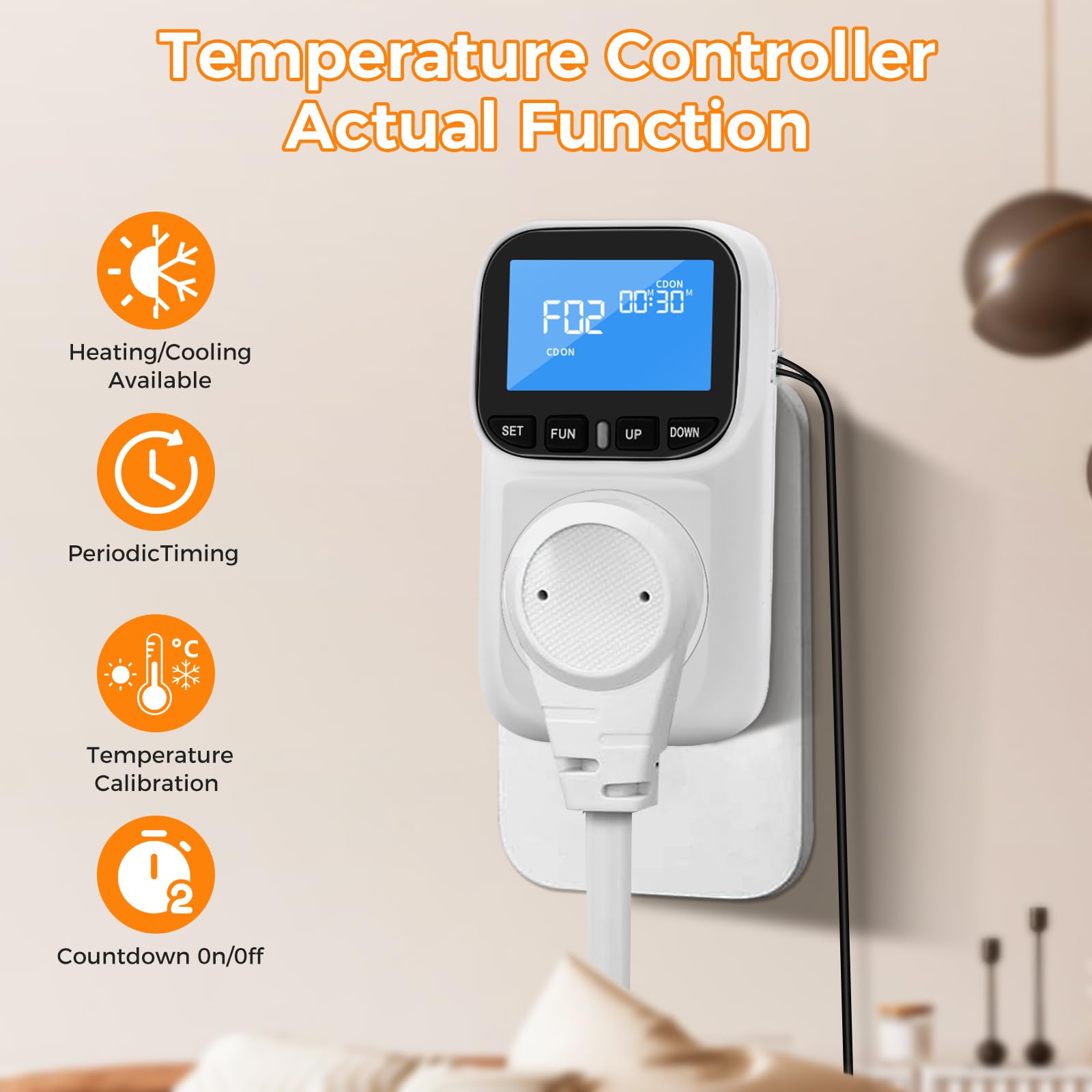 Snapklik.com : Diymore 1800W Plug In Digital Thermostat Temperature ...