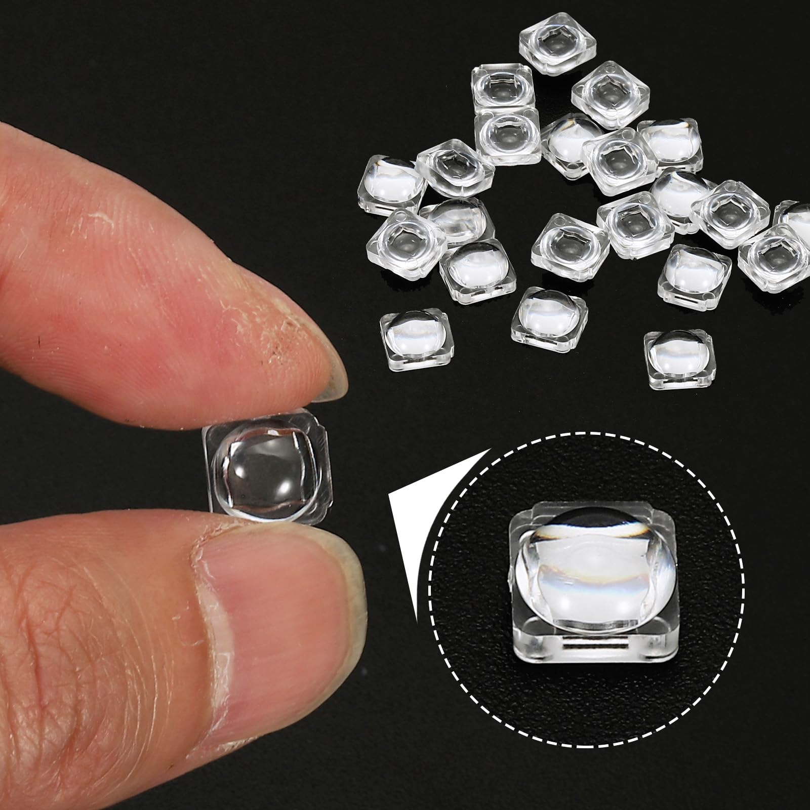 PATIKIL LED Convex Lens, 100 Pack 90 Degree Beam Angle Acrylic LED ...