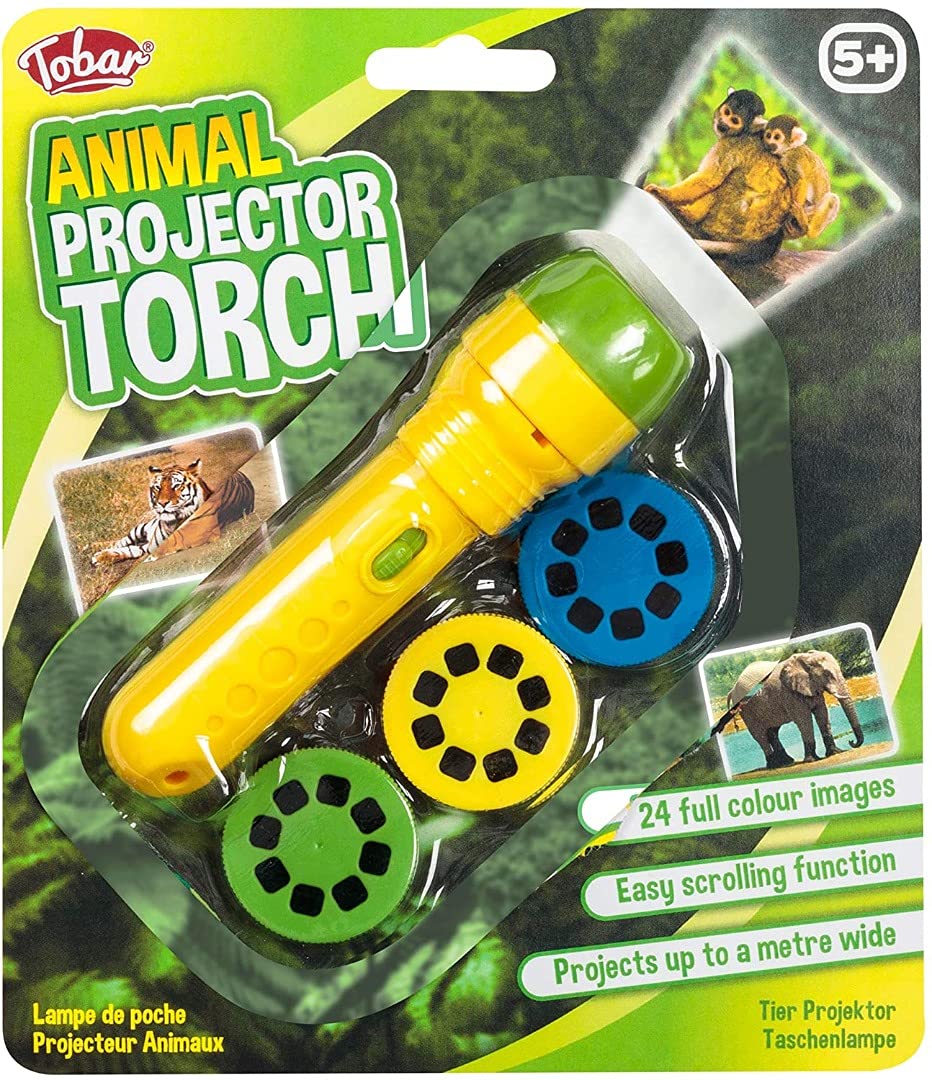 Tobar 38248 ANIMAL PROJECTOR TORCH, Assorted Designs and Colours ...