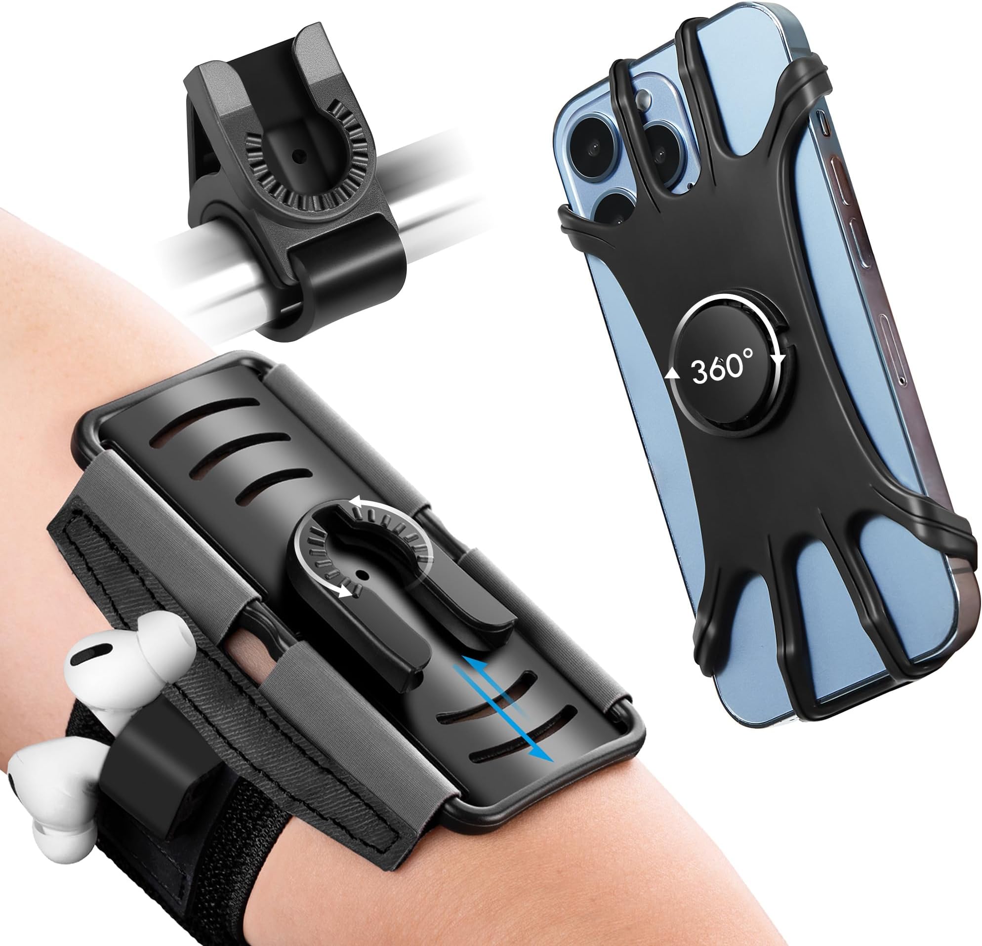Amazon.com: Newppon 2-1 Running Armband + Bike Phone Holder ...