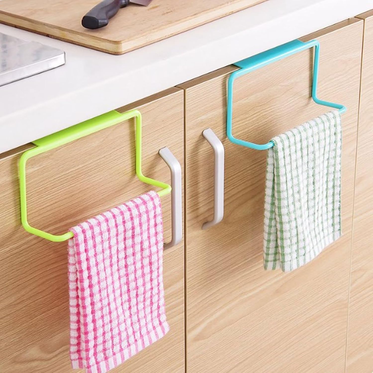 Amazon.com: Typutomi 2Pcs Kitchen Cabinet Rag Towel Rack, No Punching ...