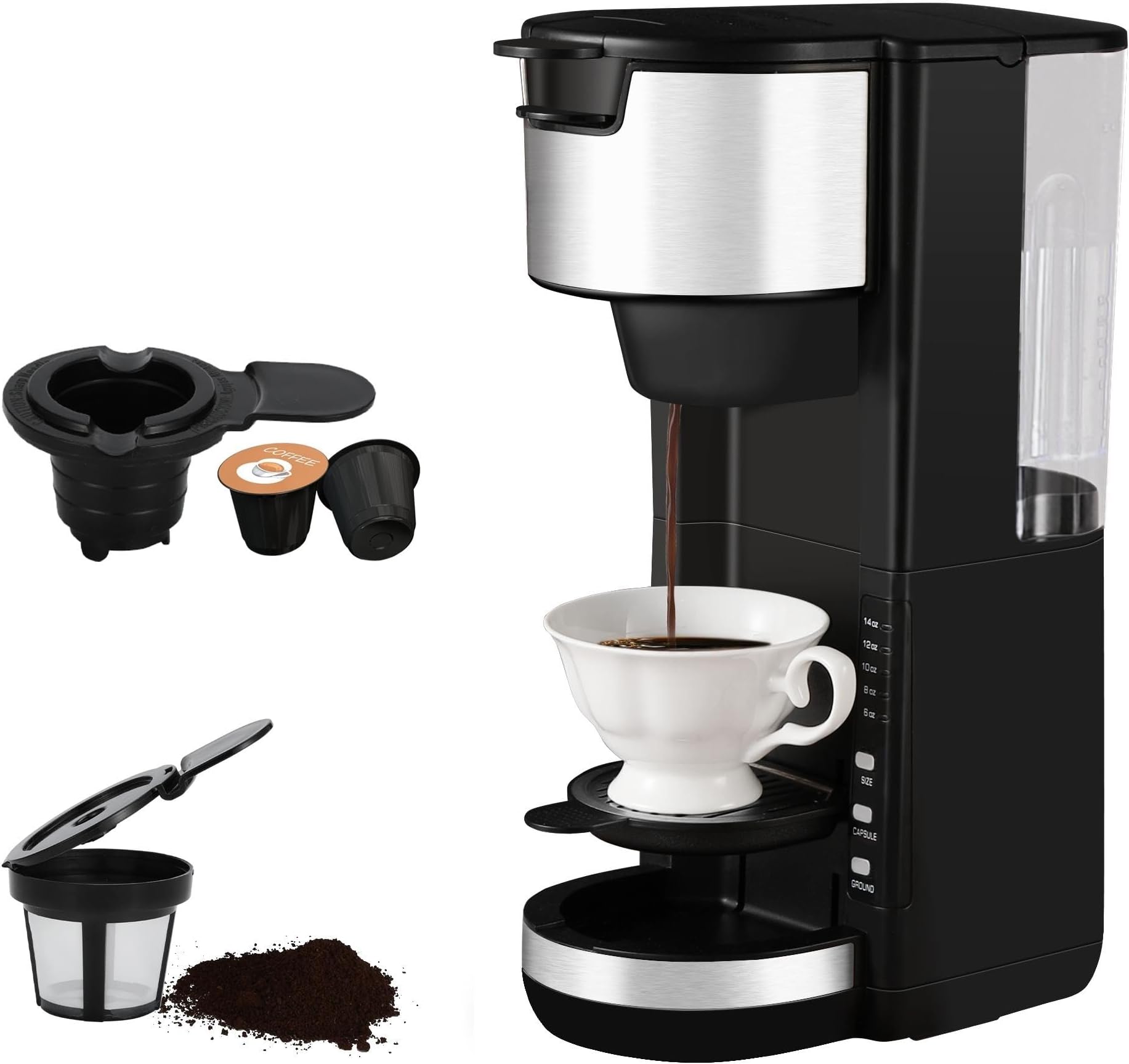 Amazon.com: BELLA Single Serve Coffee Maker, Dual Brew, K-cup ...