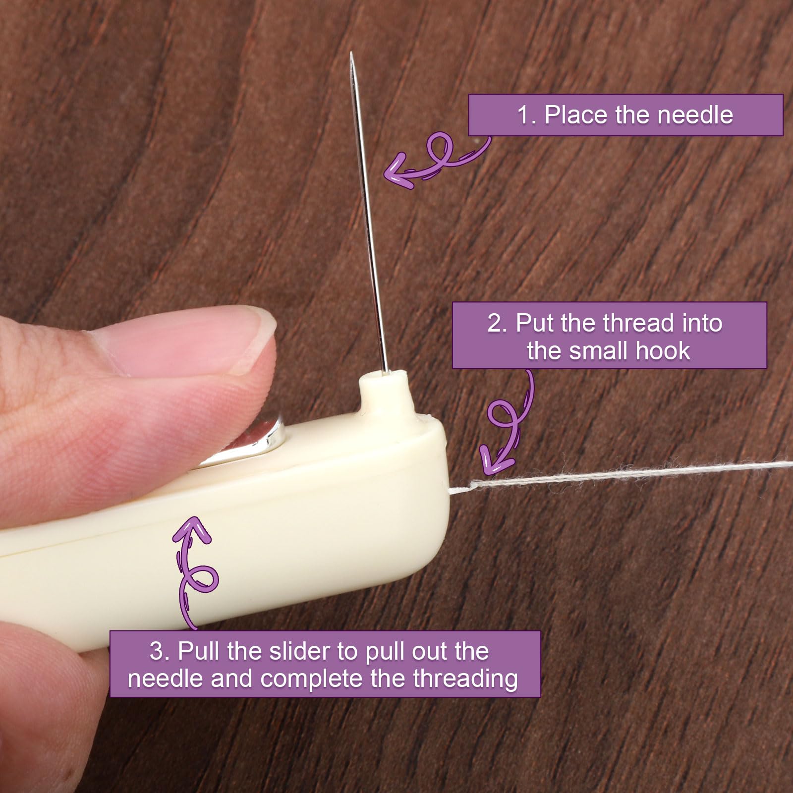 Ergonomic Magnetic Needle Threader For Easy Sewing 3-Pack 2-in-1 Needle ...