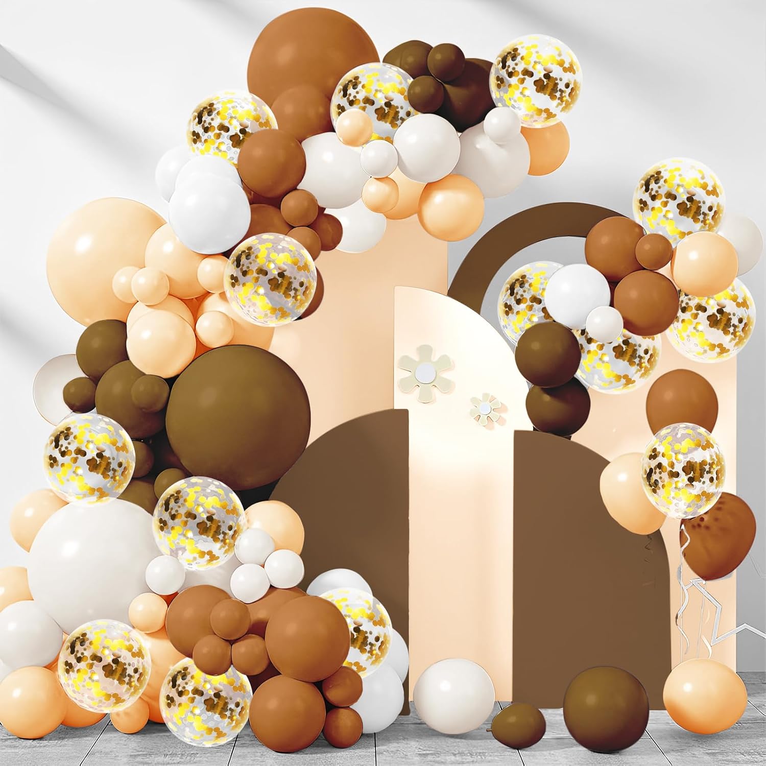 Amazon.com: BHUCUTU 156 Pieces Brown Balloons Arch Kit, Caramel Brown ...
