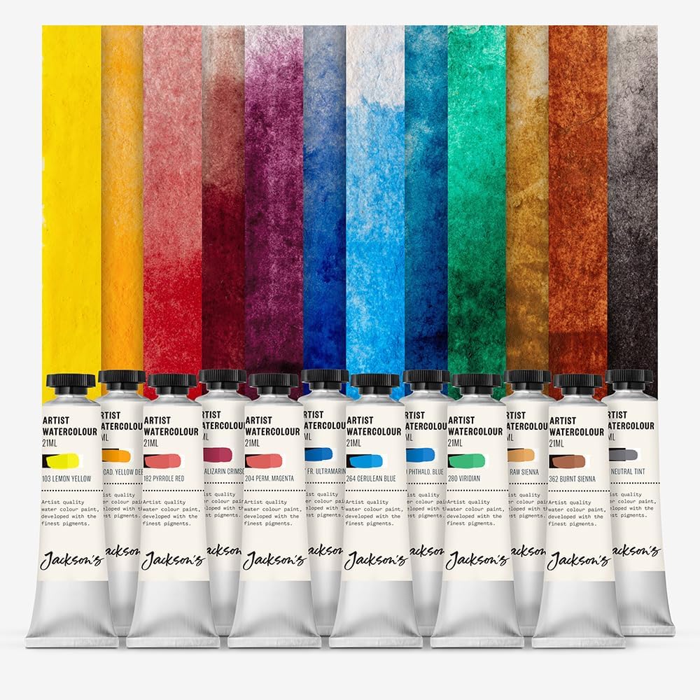 Jackson's : Artist Watercolour Paint : 21ml : Set of 12 : Amazon.co.uk ...