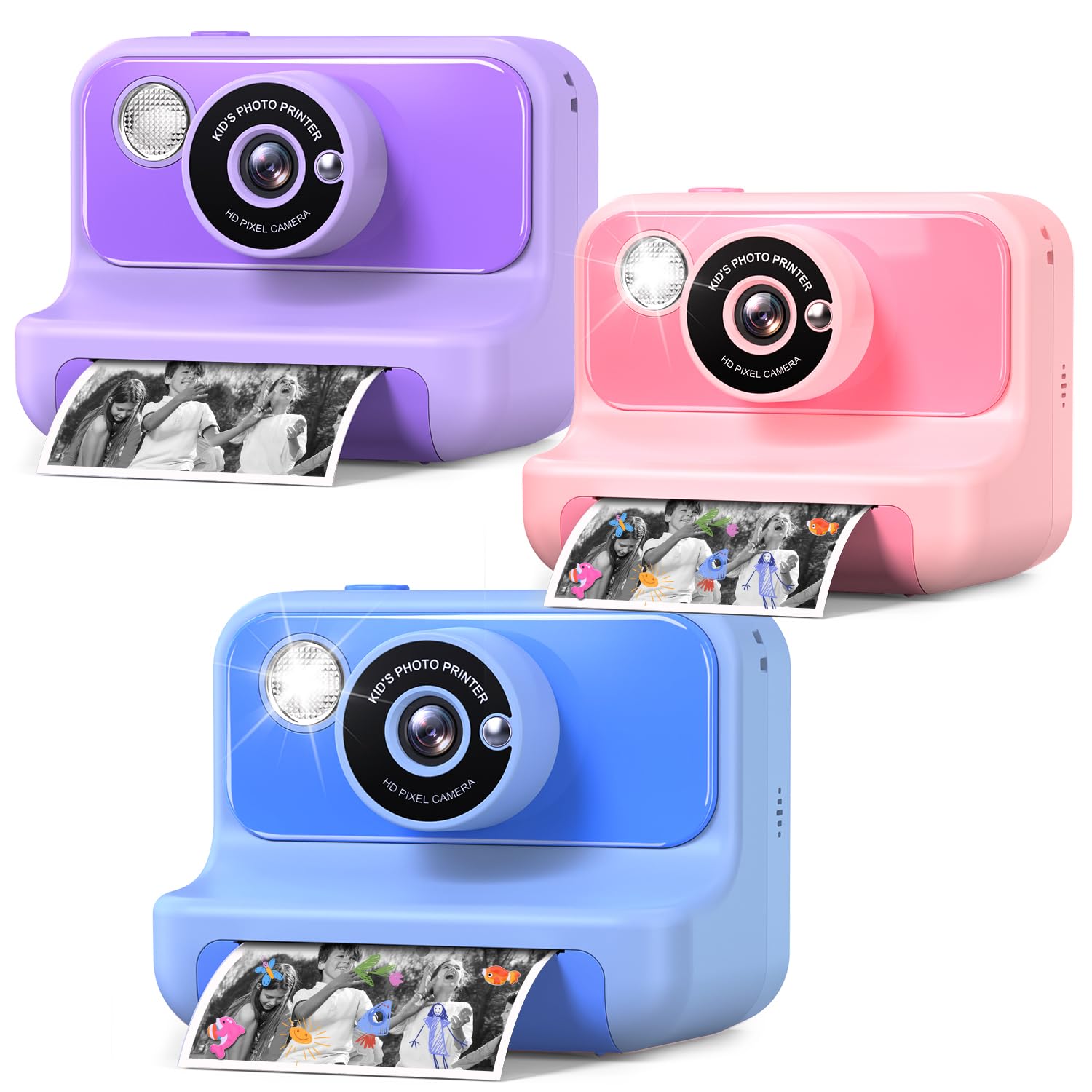 Amazon.com: Kids Camera Instant Print, Kids Digital Video Cameras with ...