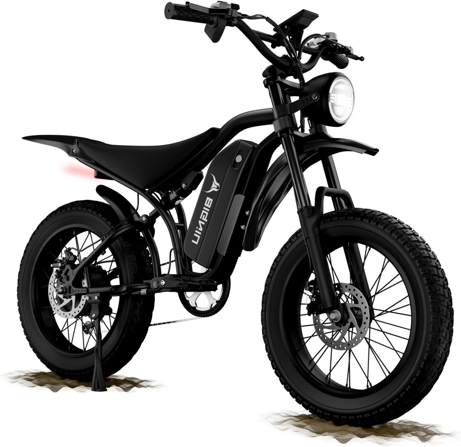 BIGNIU Electric Bike for Adults – 20" Fat Tire, Peak 1200W Motor, 48V 15A Battery, 7-Speed, Dual ...