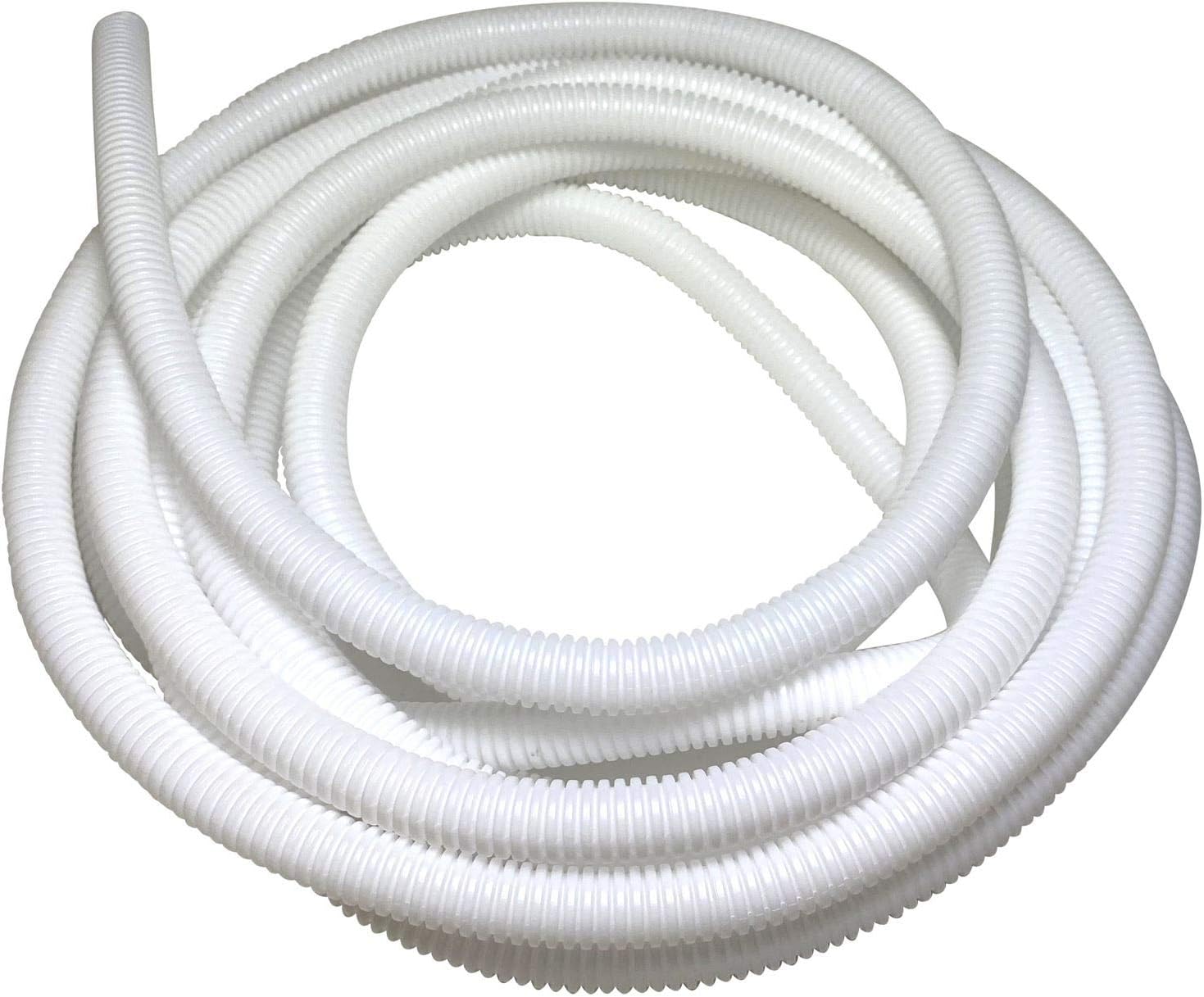 PE White Corrugated Flexi Pipe Tube Non-Split 15mm - 5m : Amazon.co.uk ...
