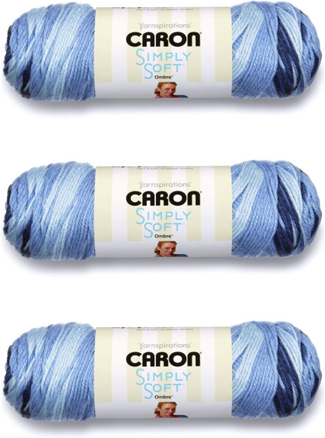 Amazon.com: Caron Simply Soft Ombre Yarn-Saturday Blue Jeans