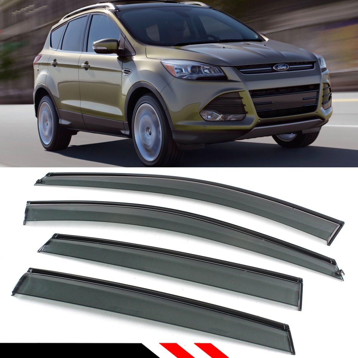 Amazon.com: Fits for 2013-2018 Ford Escape Clip on Type Smoke Tinted ...