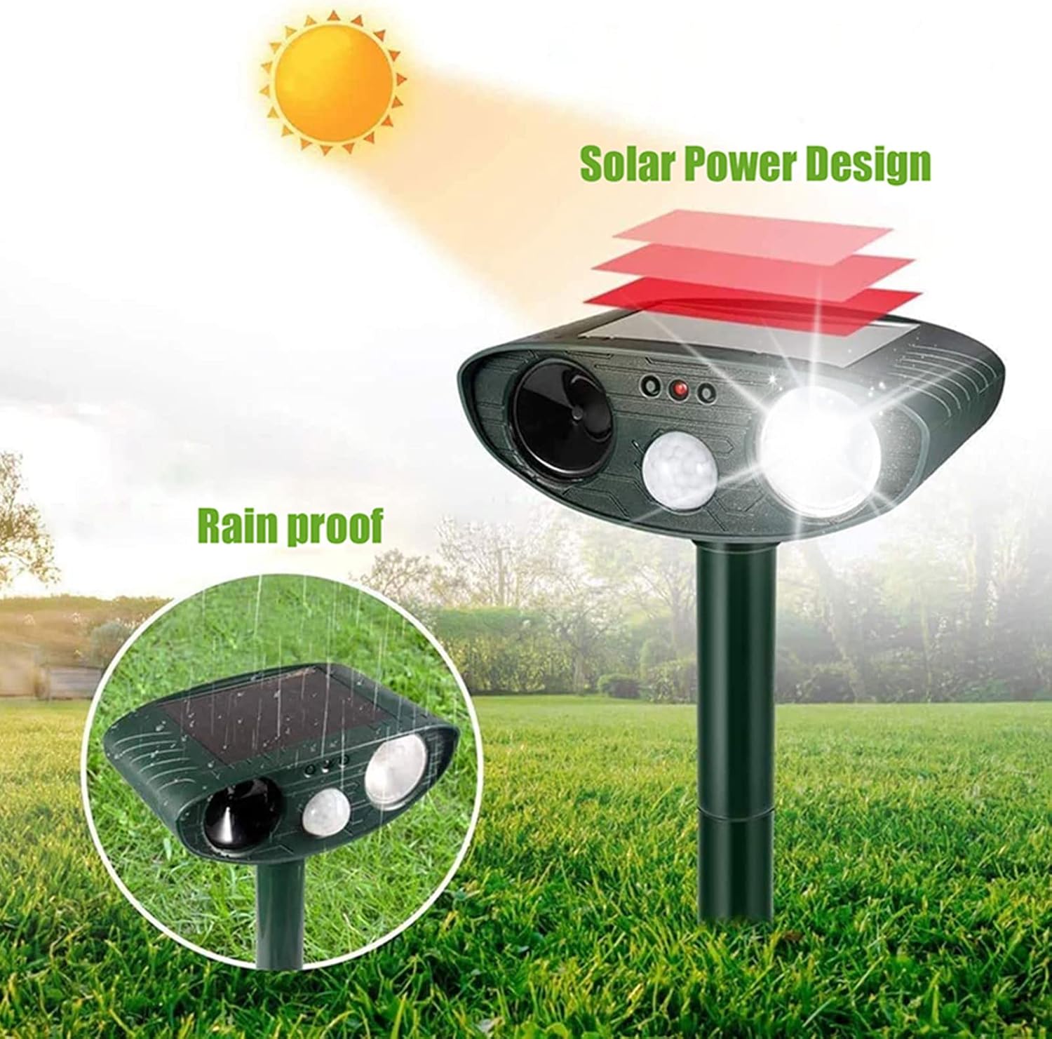 Cat Repellent, Solar Animal Repeller for Garden, Waterproof Solar ...