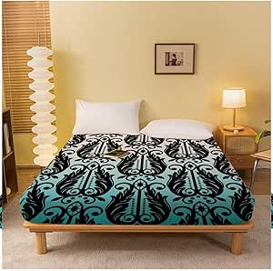 Amazon.com: Queen Size White Cyan Gradient Extra Deep Sheets Vintage ...