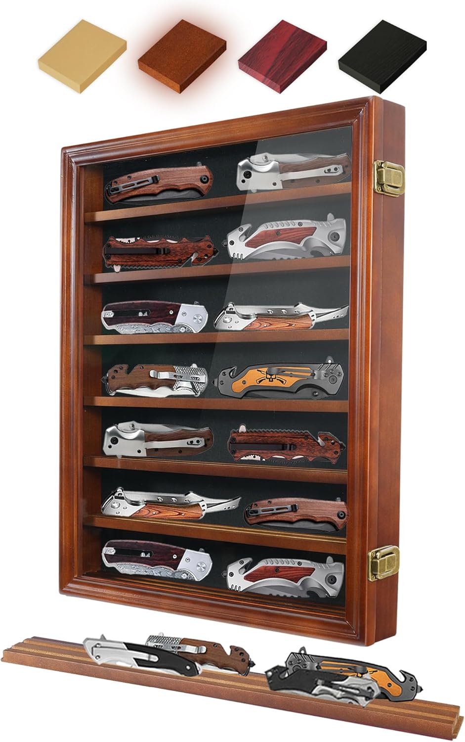 Amazon.com: ASmileIndeep Pocket Knife Display Case 7 Rows Lockable ...