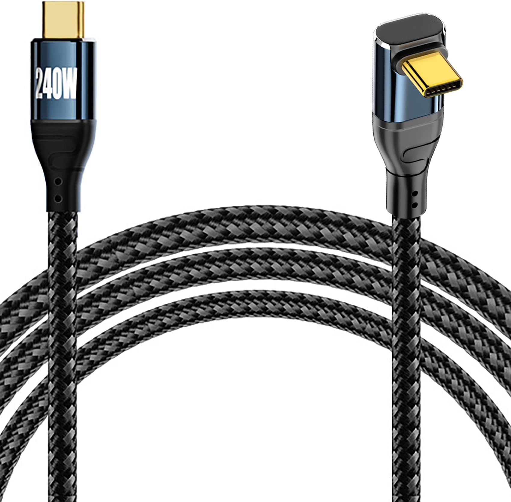 tunghey USB C Cable Up&Down Right Angle, L Design 240W USB C to USB C ...
