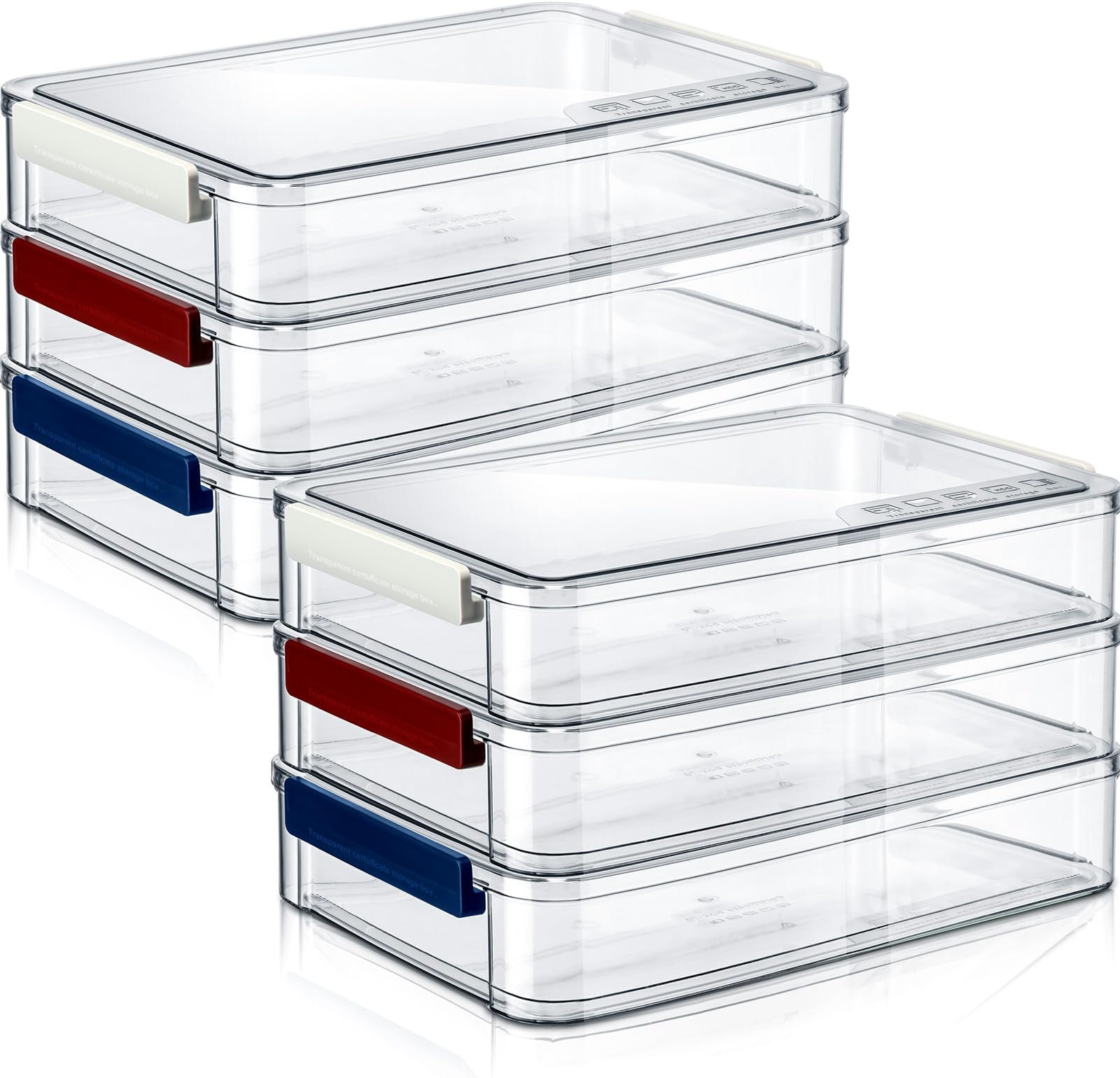 Amazon.com: Maitys Clear Plastic Storage Box Portable File Boxes ...