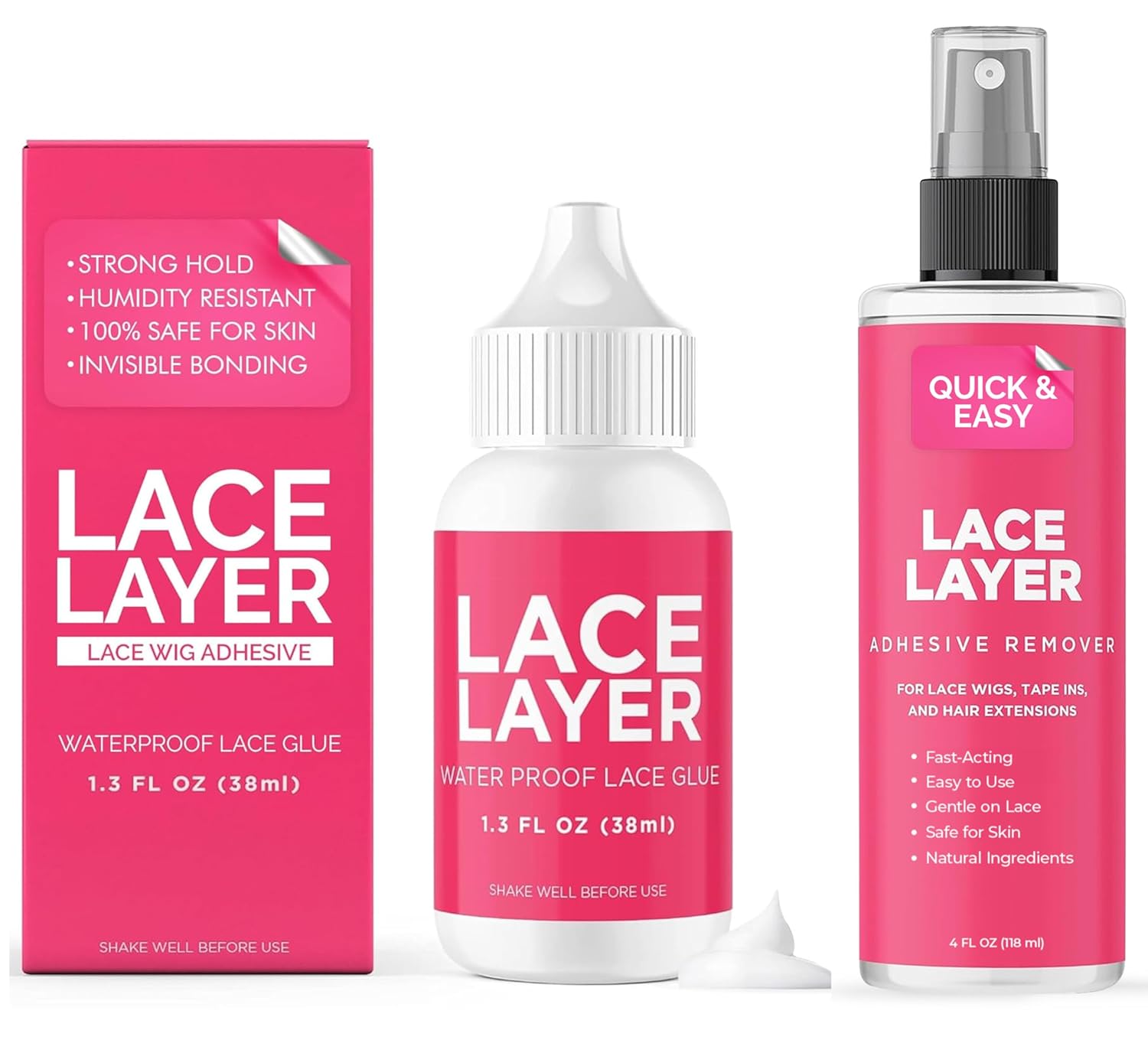 Amazon.com: Lace Layer Essential Bundle: Lace Wig Adhesive - Invisible ...