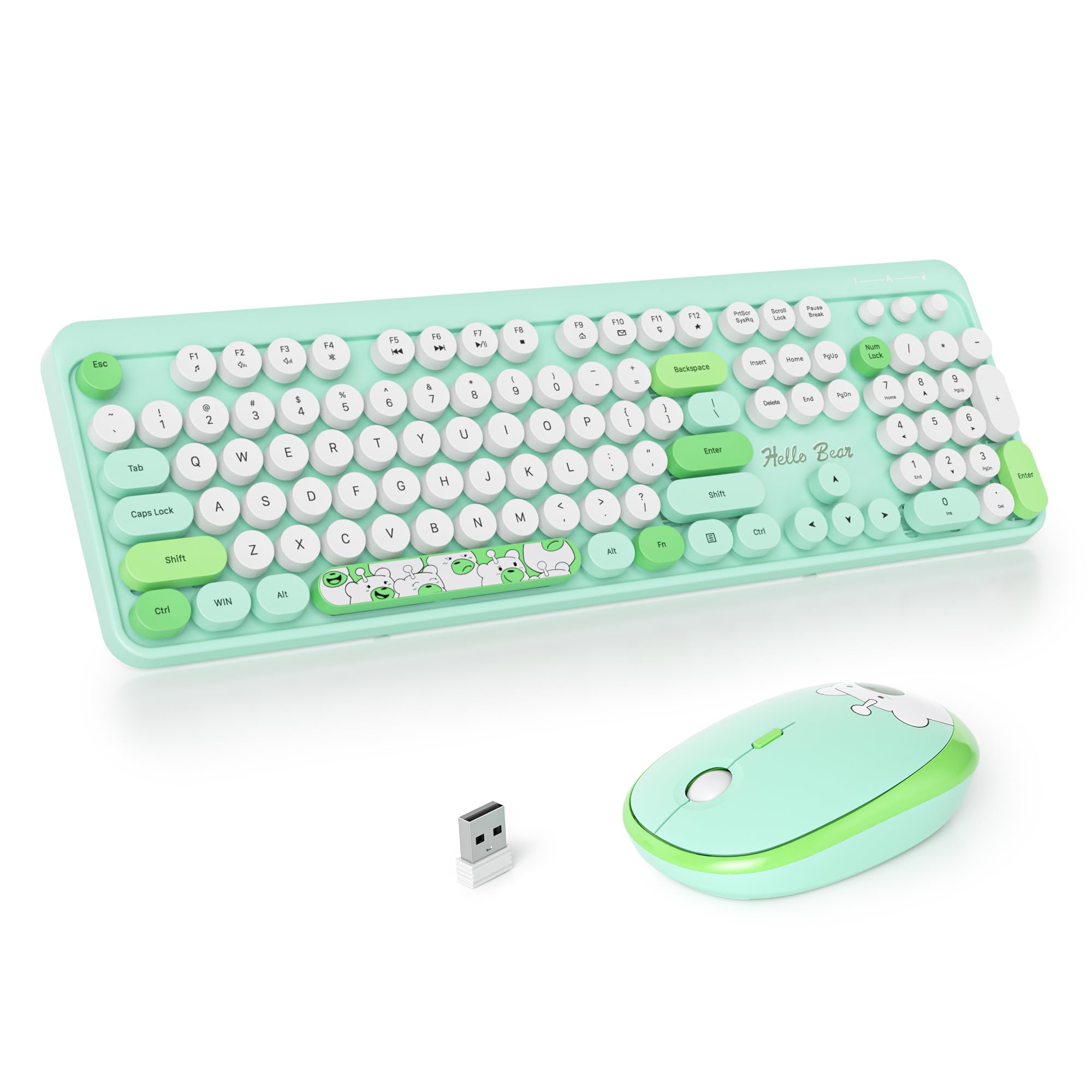 SOLIDEE Wireless Keyboard and Mouse Combo,Retro Typewriter Keyboard,2 ...