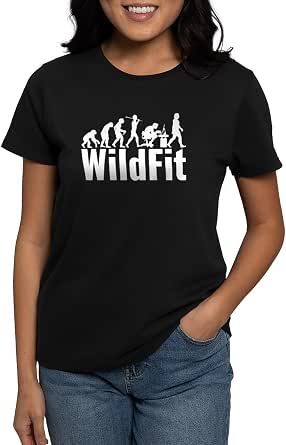 Amazon.com: CafePress Wildfit Logo White T Shirt Womens Cotton Dark T ...