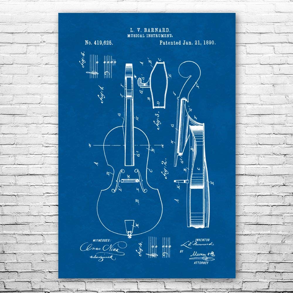 Amazon.com: Cello Poster Print, Cello Blueprint, Musician Gift, Music ...