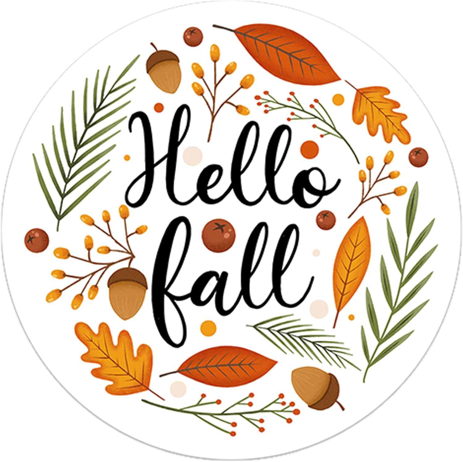 Amazon.com: Wonmon 2 Inch Hello Fall Stickers for Envelopes, Round ...