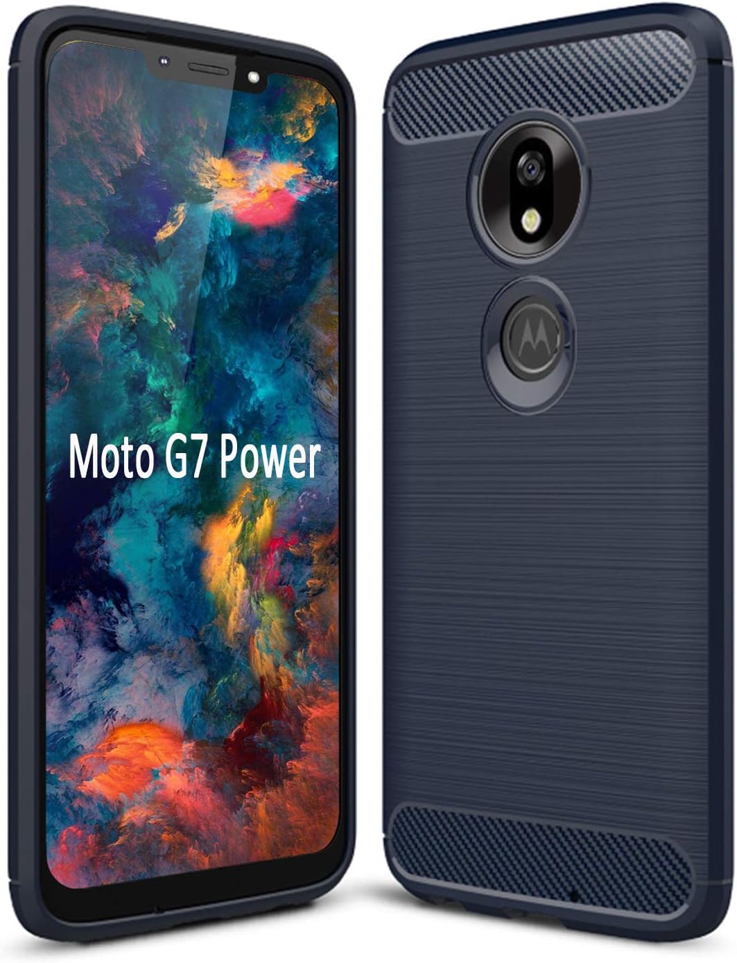 SCL Moto G7 Power Case,Motorola G7 Power Case, Carbon Fibre Effect Gel ...