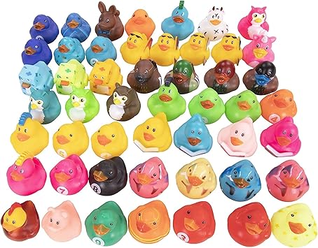 Amazon.com: Kangaroo 50 Pack Mini Rubber Ducks in Bulk for Kids & Baby ...